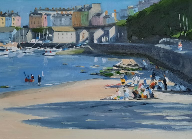 Tenby painting artist Dai David. Pembrokeshire Art Series