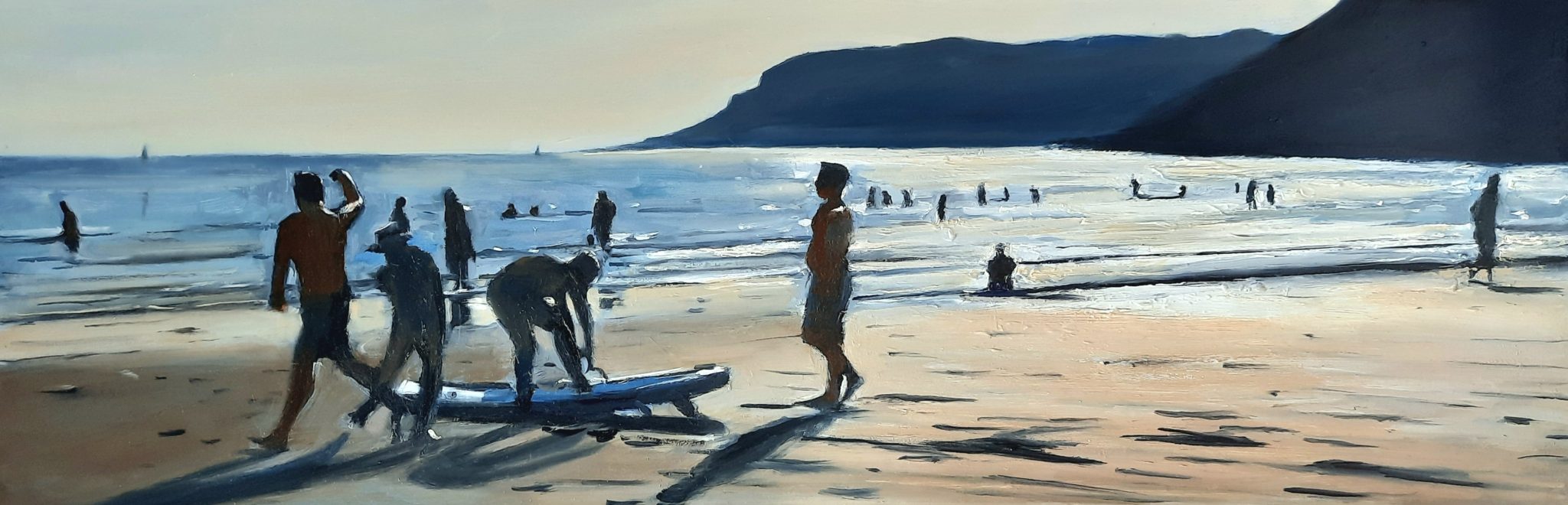 Caswell Bay, Gower paintings Dai David artist