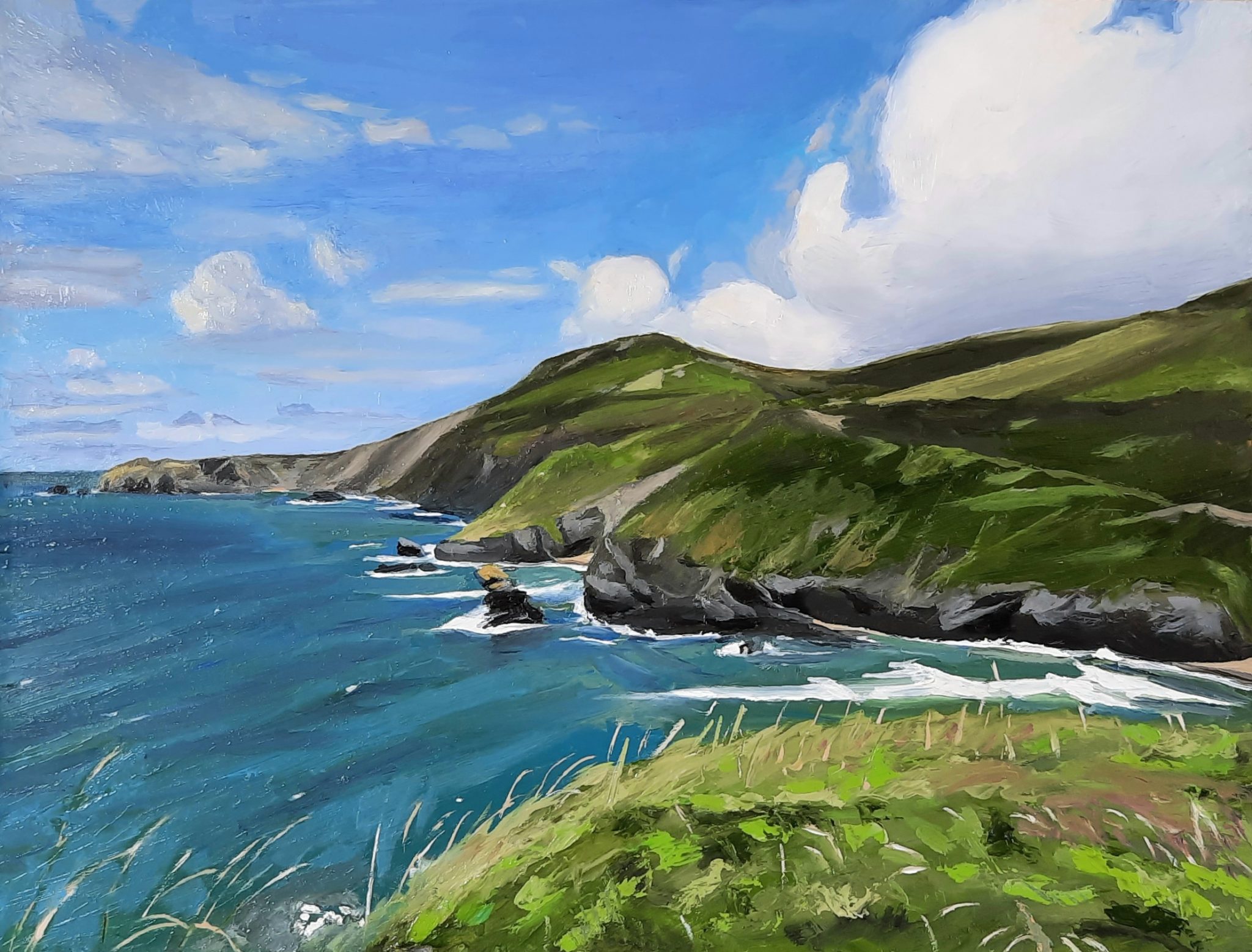 Llangrannog painting by Dai david art