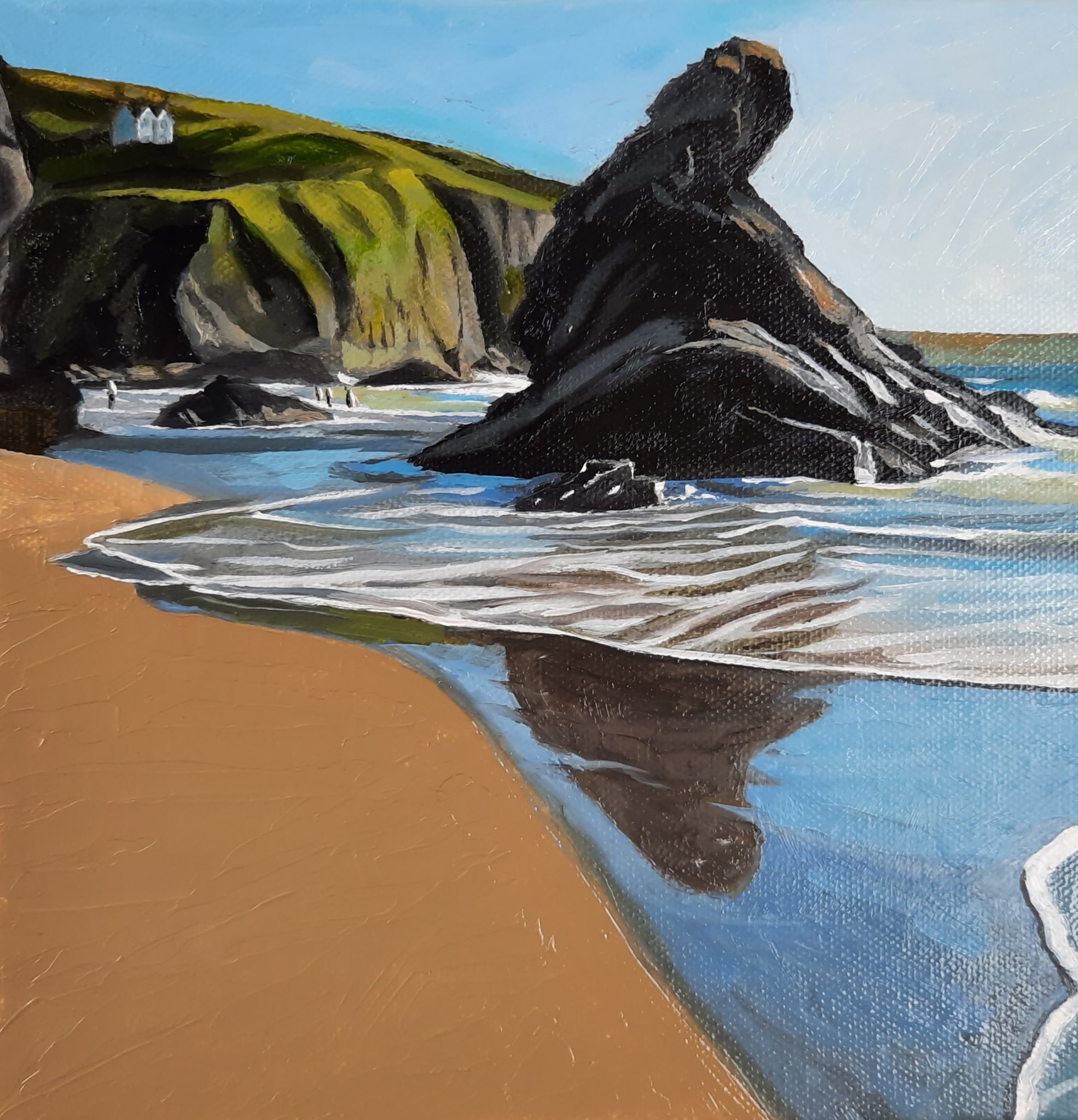 Llangrannog painting by Dai David Art