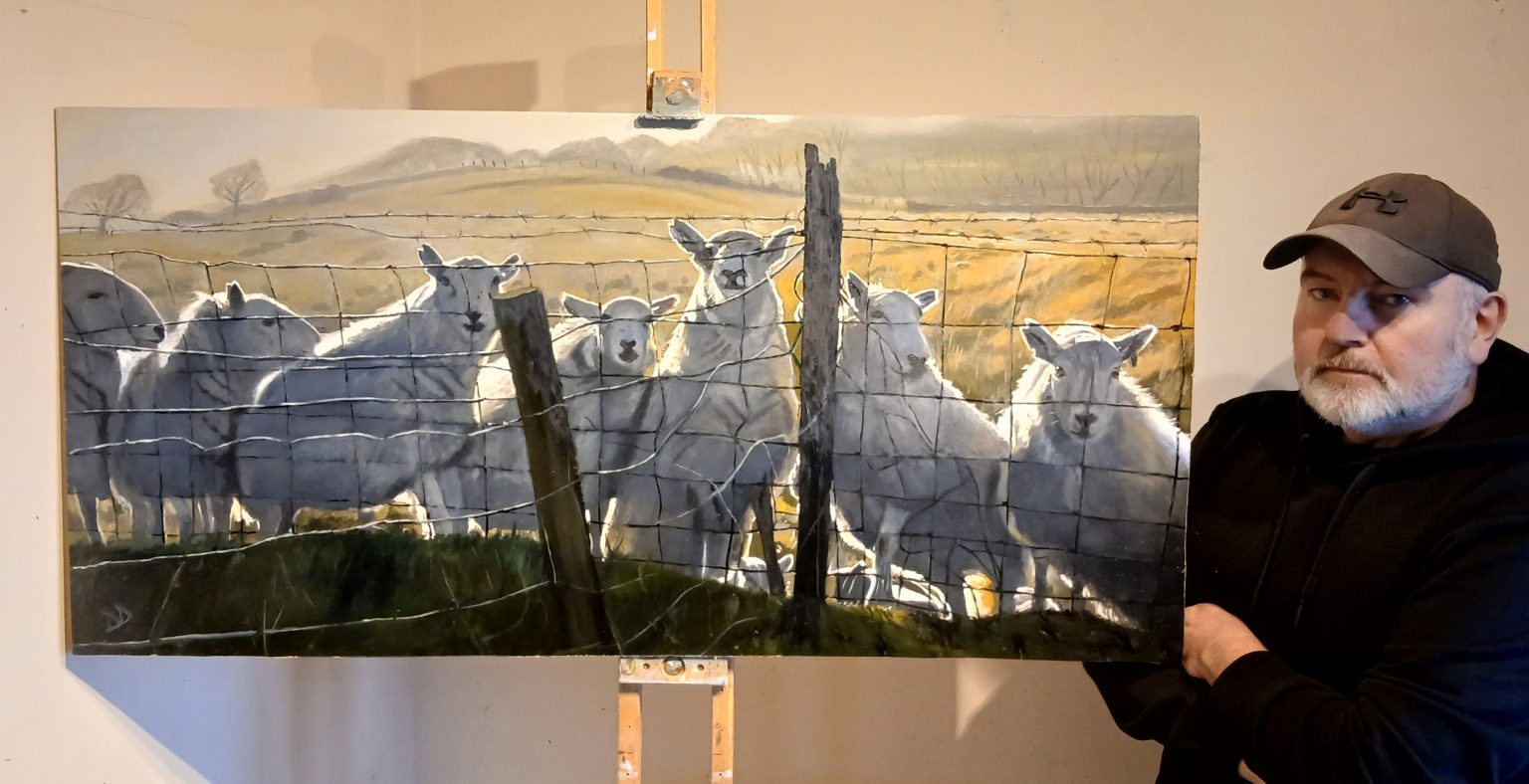 Sheep paintings by Dai David Art